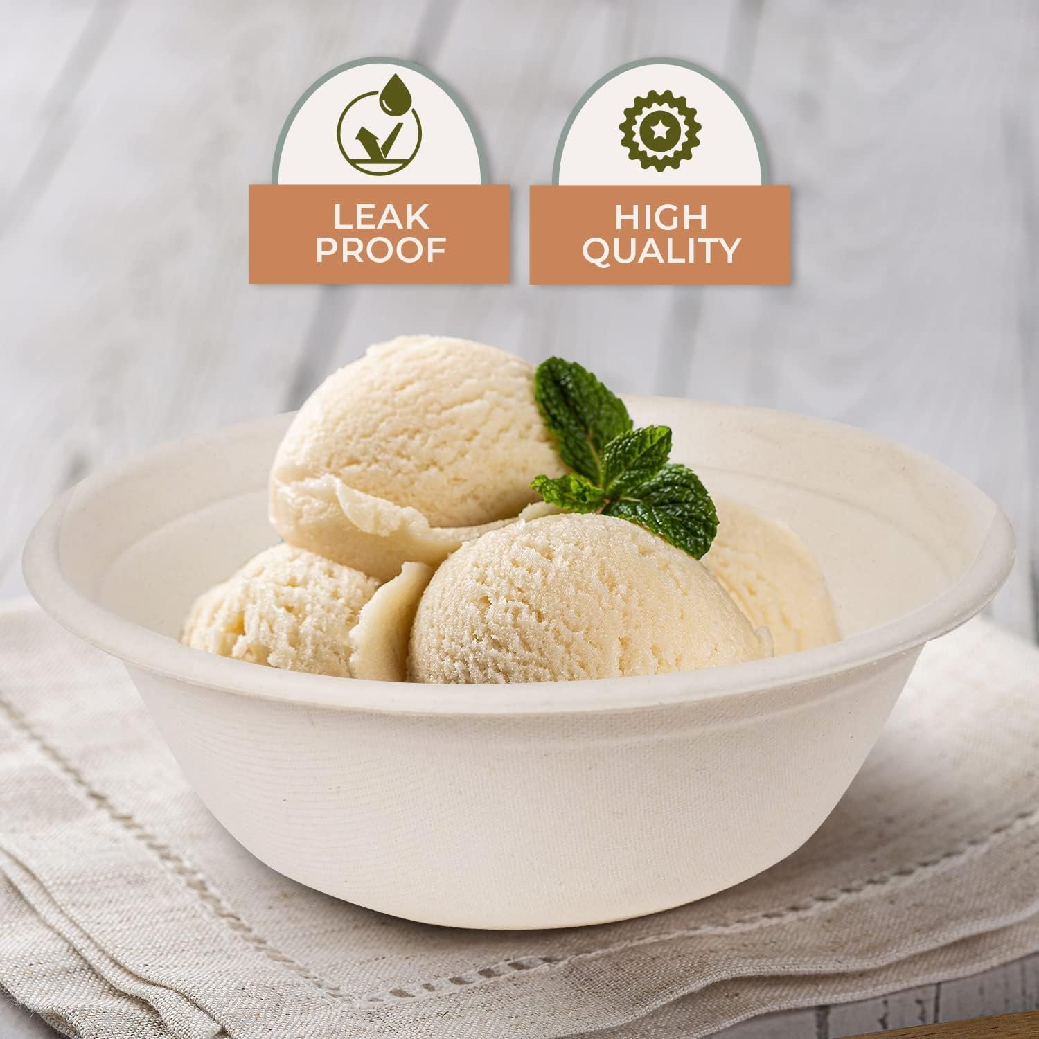 Wholesale 40 oz Disposable Eco Bowls Large 50 Pack Beige Supplier ...