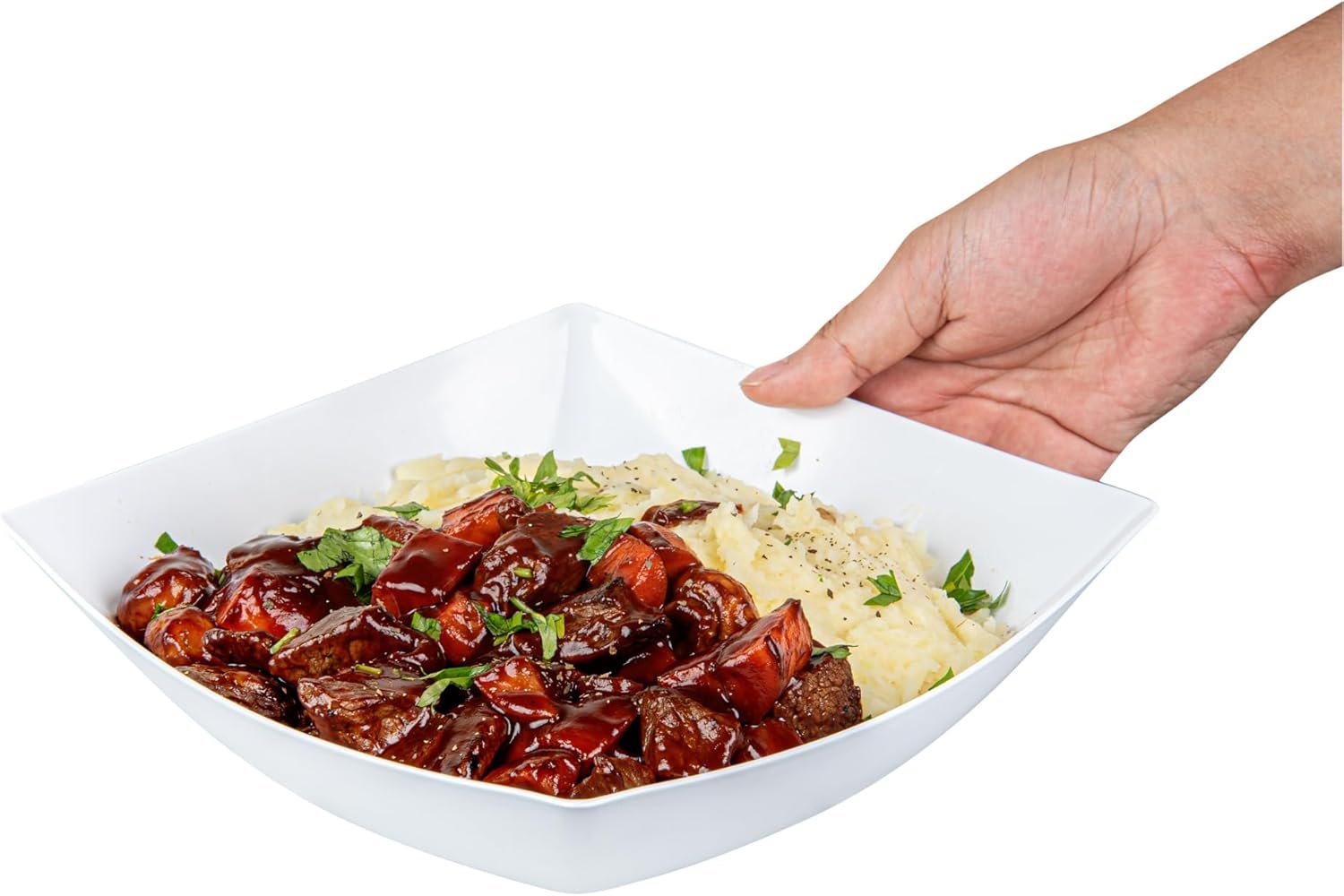 Wholesale 64 Ounce Square Disposable Plastic Salad Bowls Durable Heavy ...