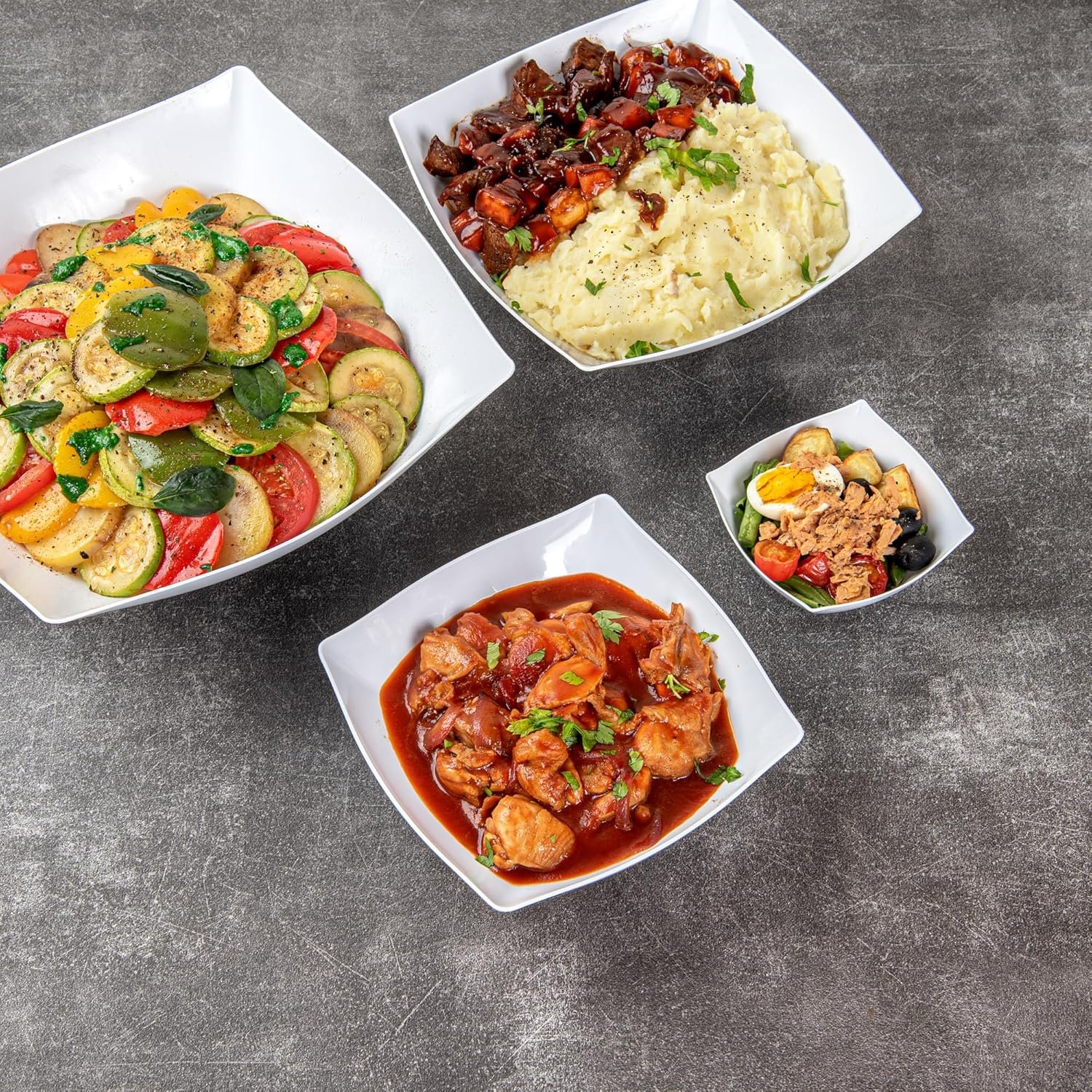 Wholesale 32 Ounce 10 Square Fancy Disposable Plastic Salad Bowls ...