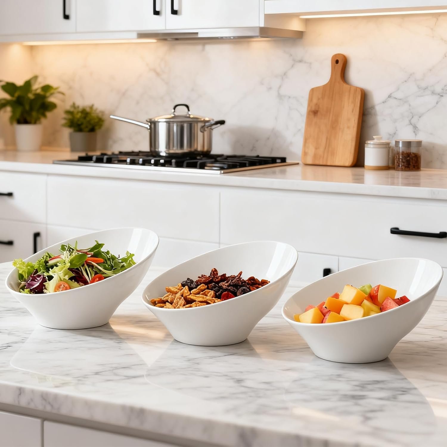 Wholesale 12 Pack 20oz White Plastic Disposable Party Bowls for Chips ...